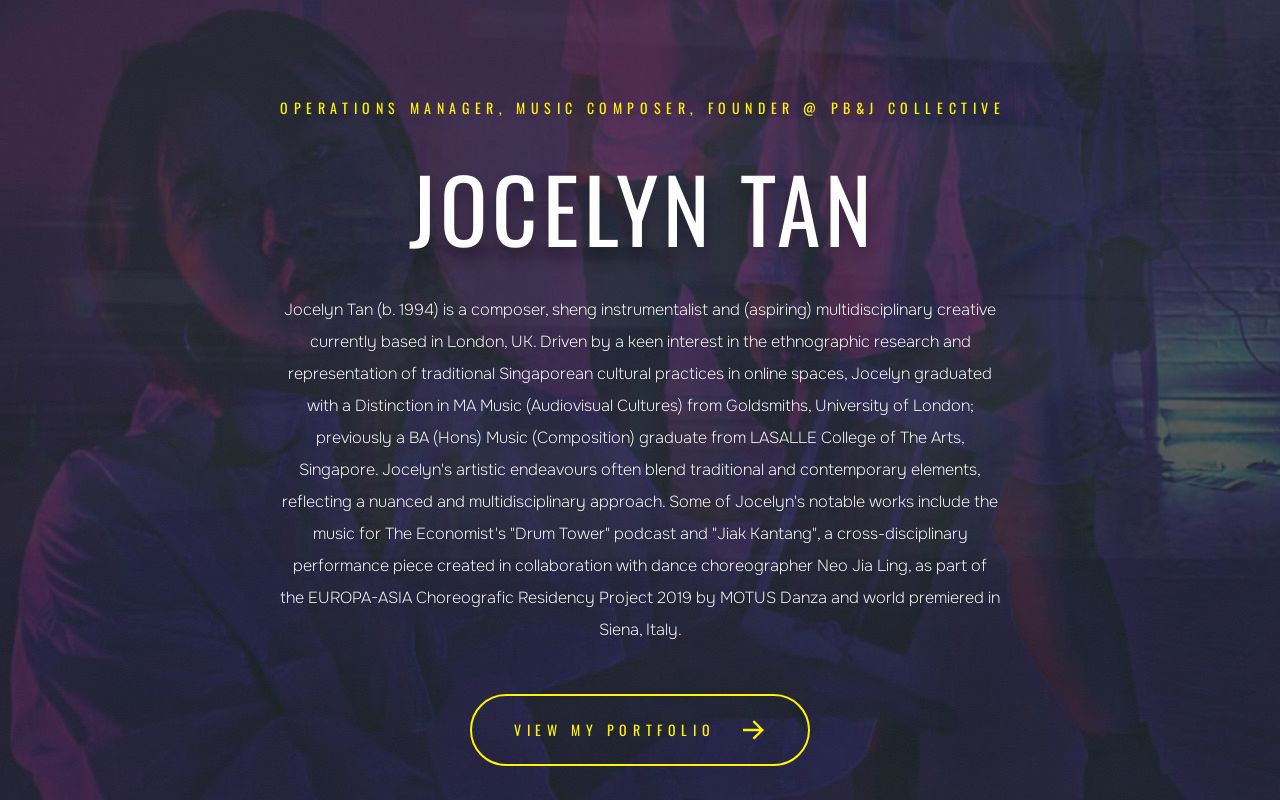 Music, Education, Operations: Jocelyn Tan